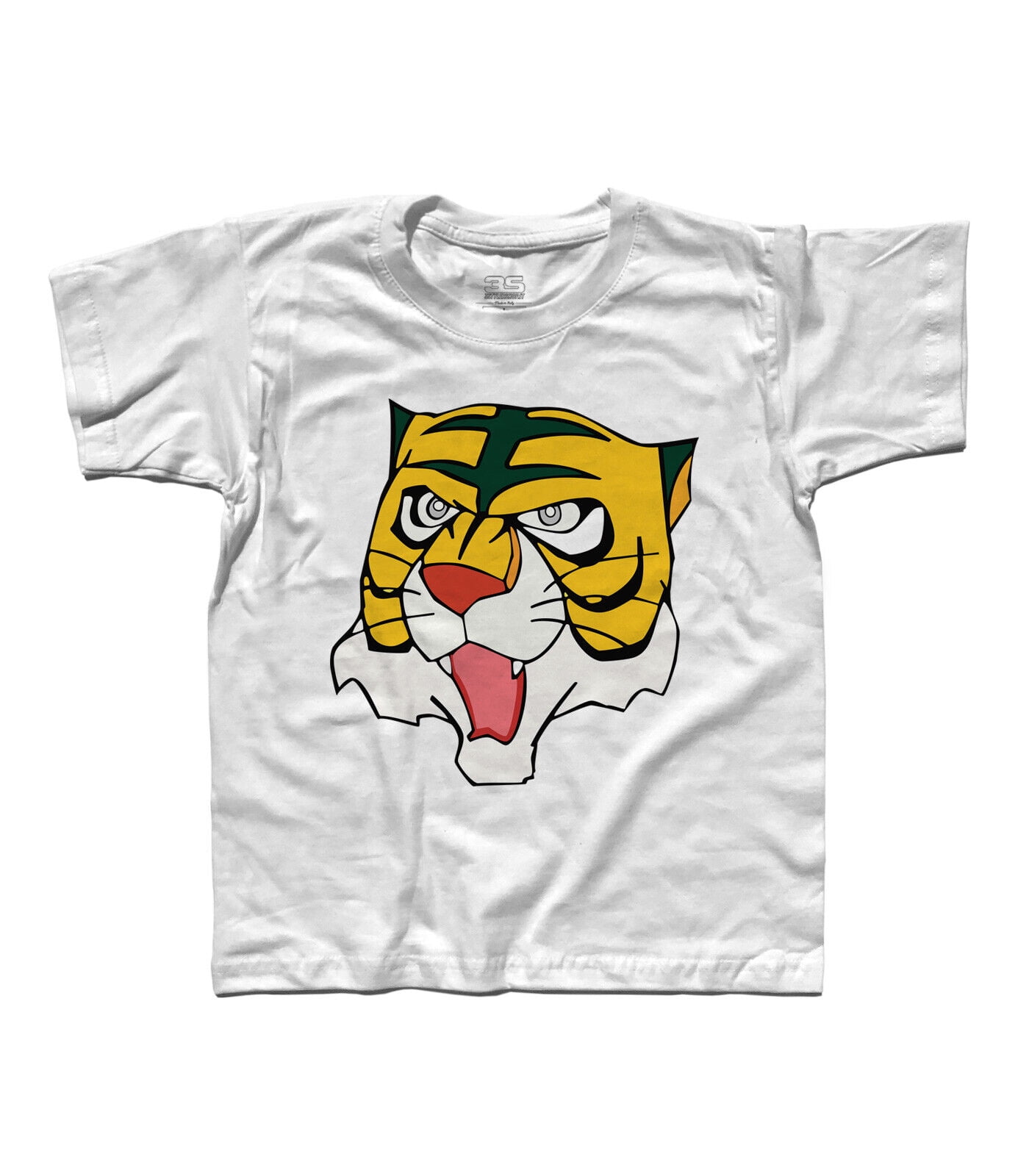 White T-Shirt Kids Tiger Head Tiger Den Cool Cartoons - Walmart.com