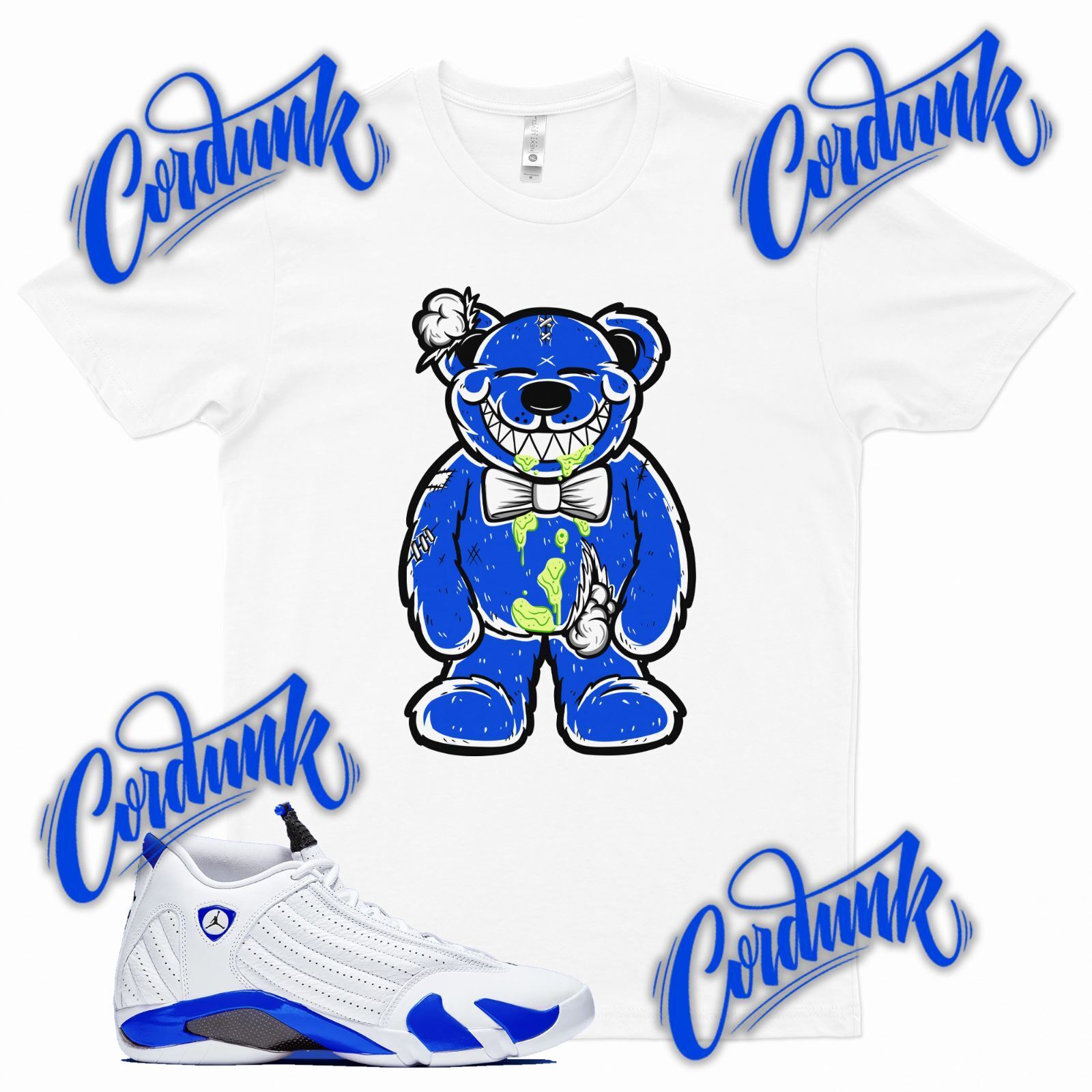 White TATTERED TEDDY Sneaker T Shirt to match J1 14 Hyper Game Royal 1 3 - Walmart.com