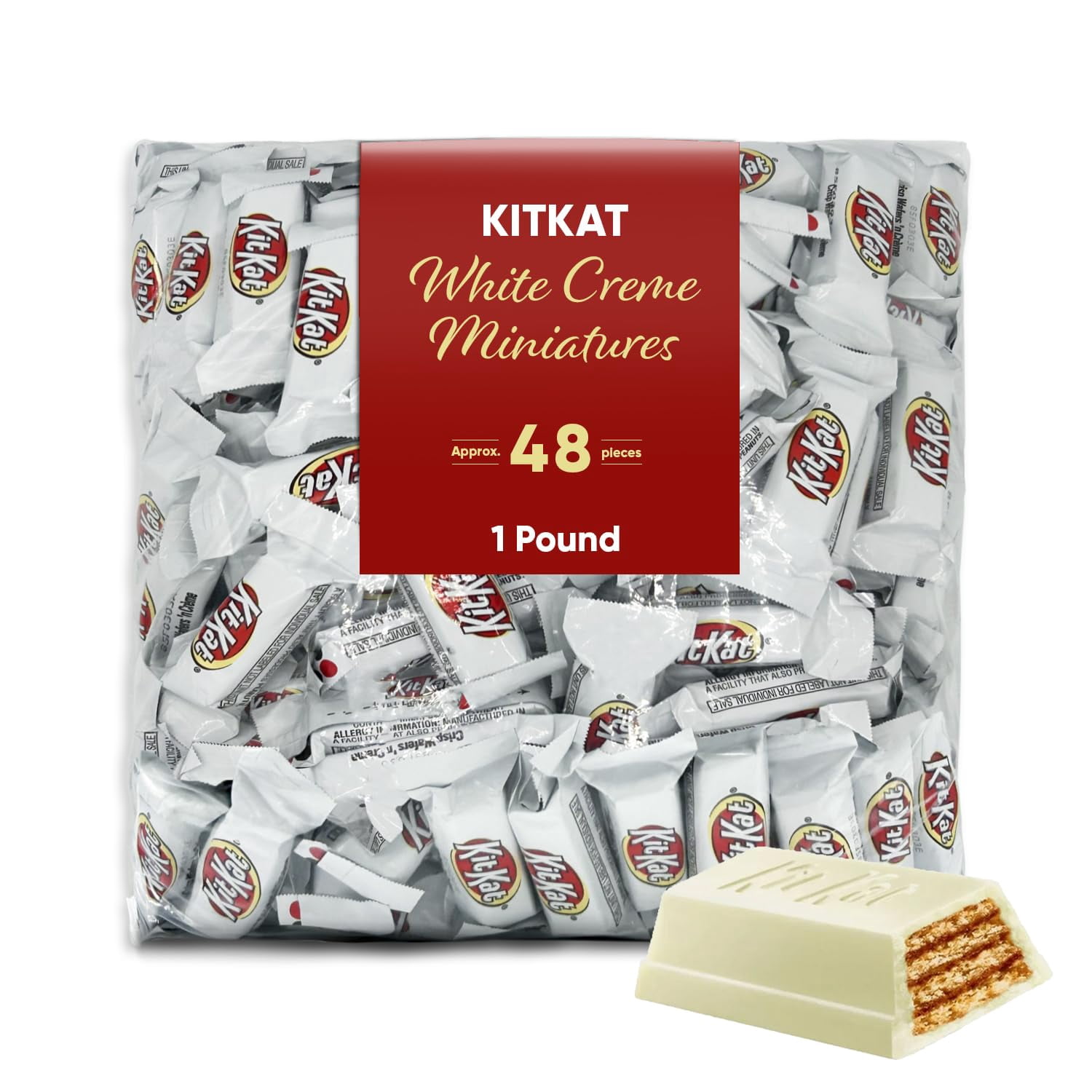 White TMH1 Cream Crisp Wafers Bars Snack Size 1 Pound approx 48 pieces ...