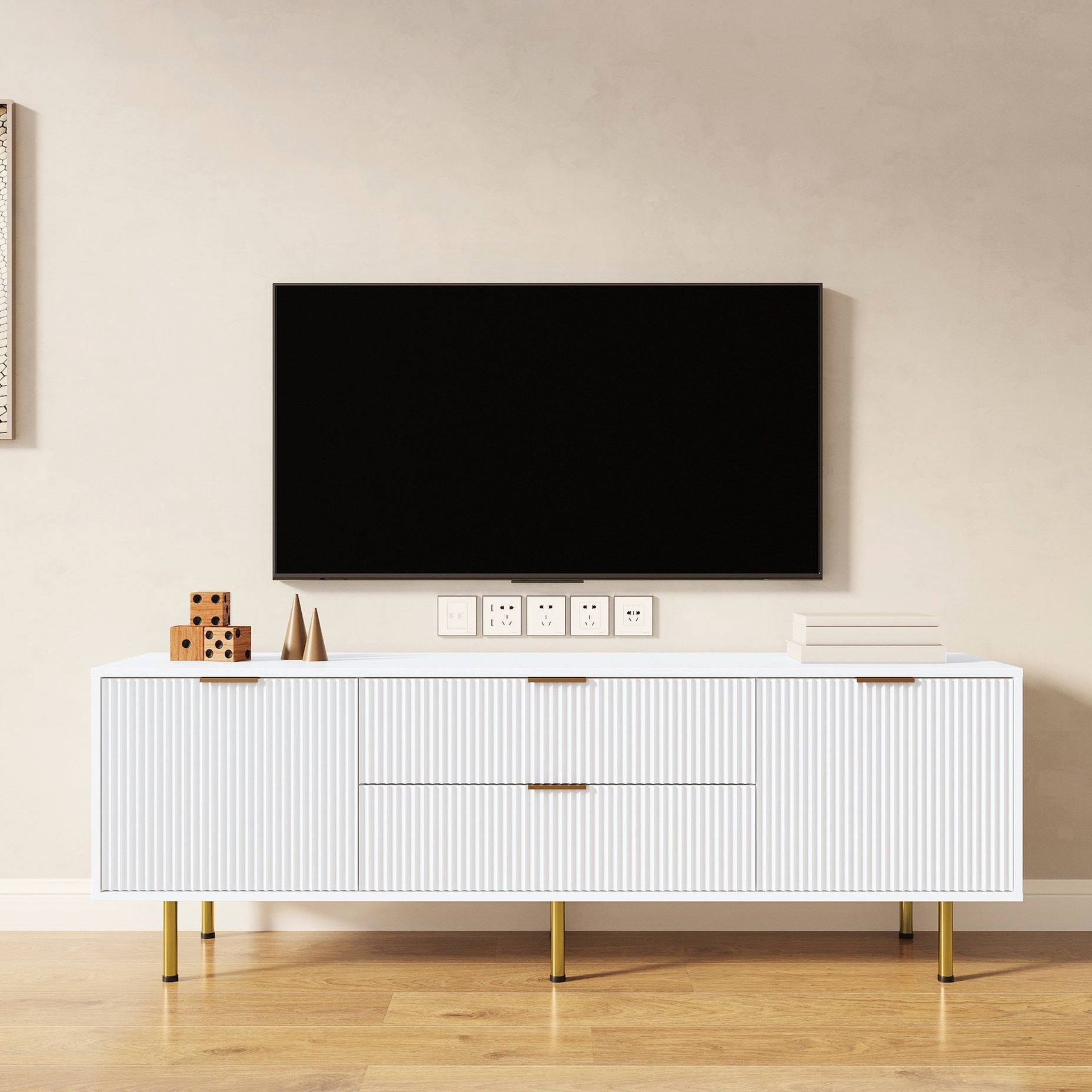 White TV Furniture Piece | For Living and Bedroom Use | High - Strength ...