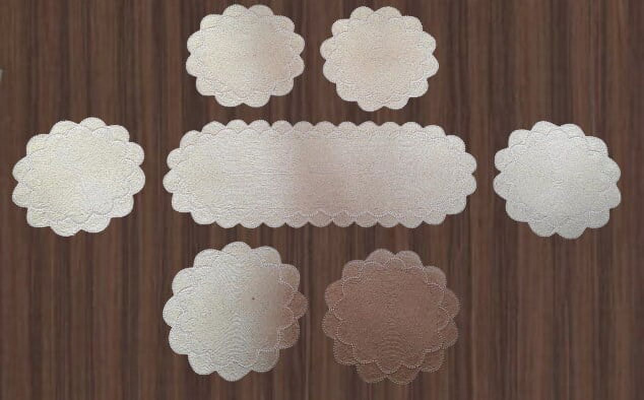 White Table Runner And Placemats Set, Beaded Table Runner And Tablemats ...
