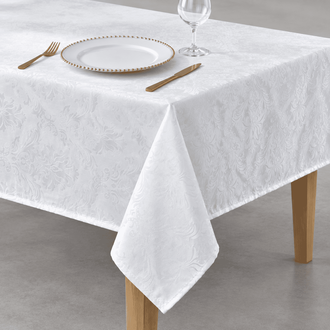 White Tablecloth Rectangle 60 X 120 Inch Jacquard - Walmart.com