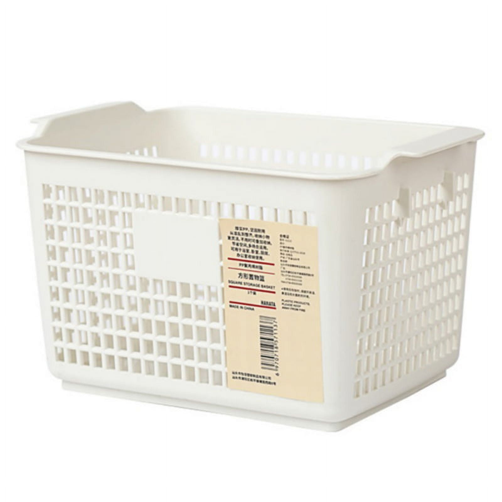 White Tabletop Plastic Storage Basket,Square Openwork Vacant Hand-held ...