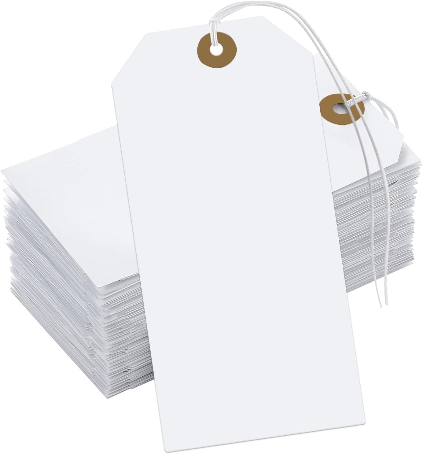 White Tags with String Attached,100 Pcs Large Price Tags Paper Hanging ...
