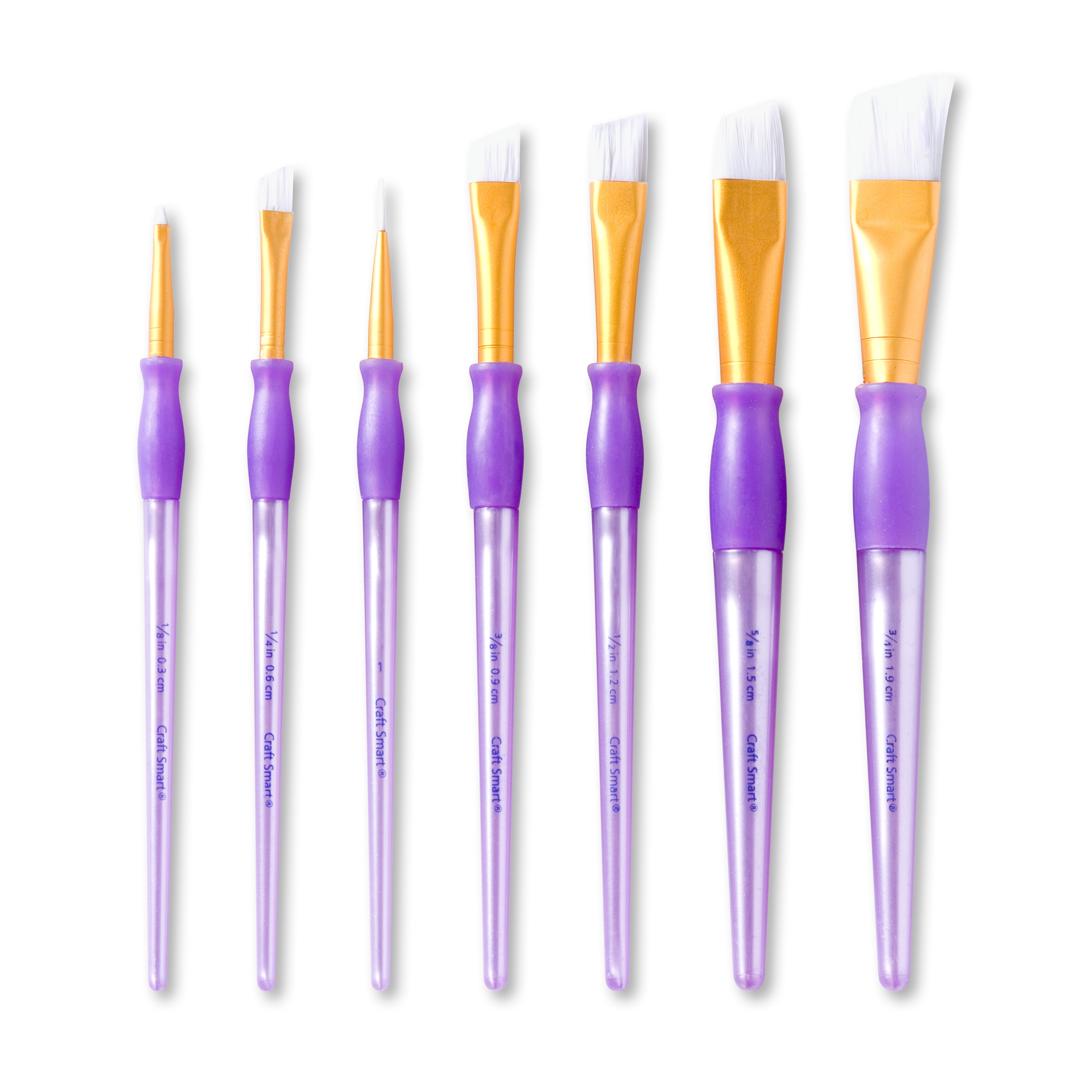 White Taklon Angular Brushes Super Value Pack By Craft Smart® - Walmart.com