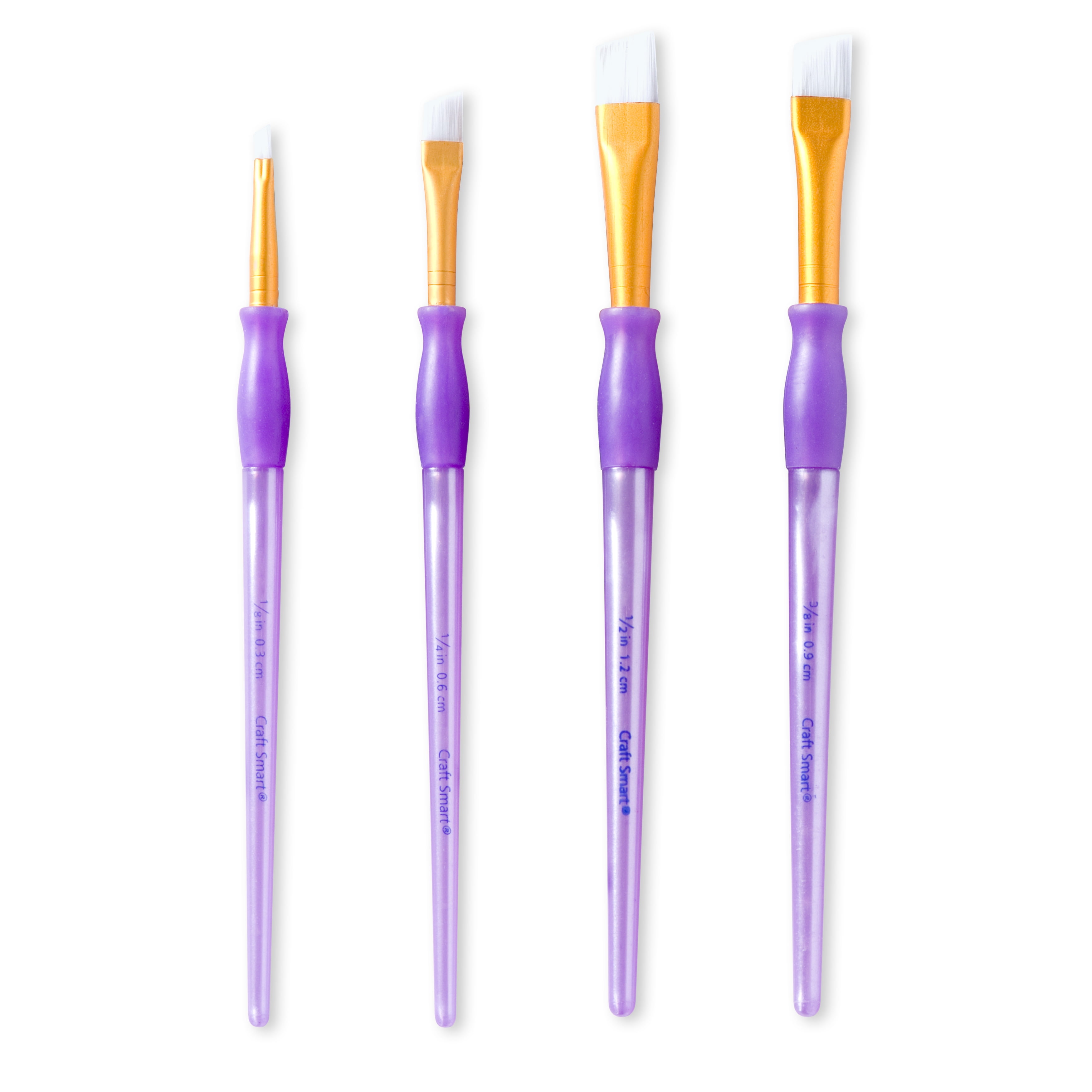 White Taklon Angular Brushes Value Pack By Craft Smart® - Walmart.com