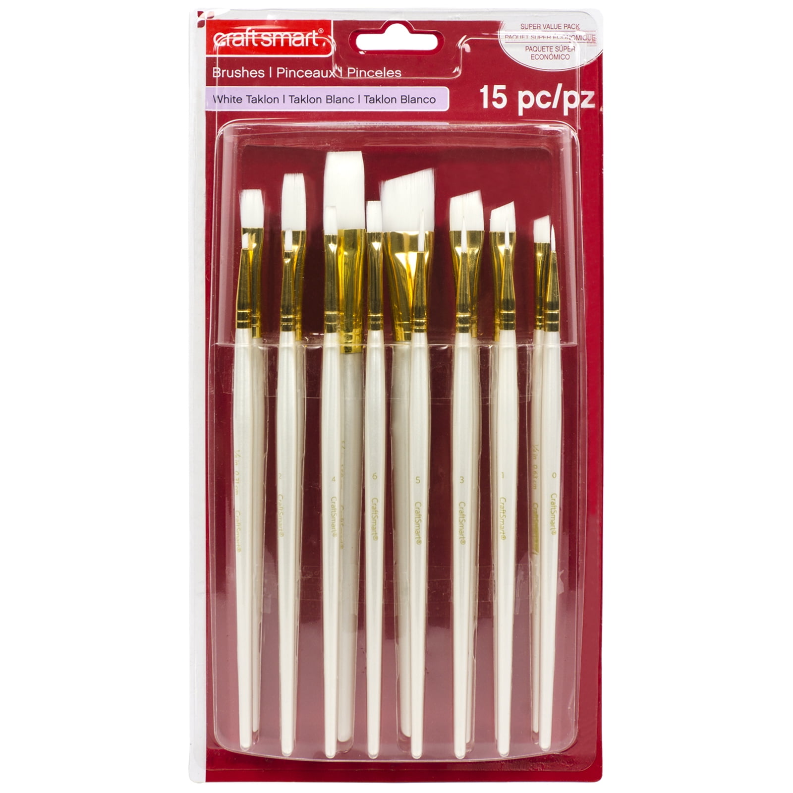 White Taklon Super Value Paintbrush Pack By Craft Smart® - Walmart.com