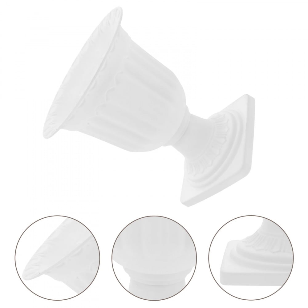 White Tall Plastic Flowerpot Classic Urn Planter Indoor Container ...