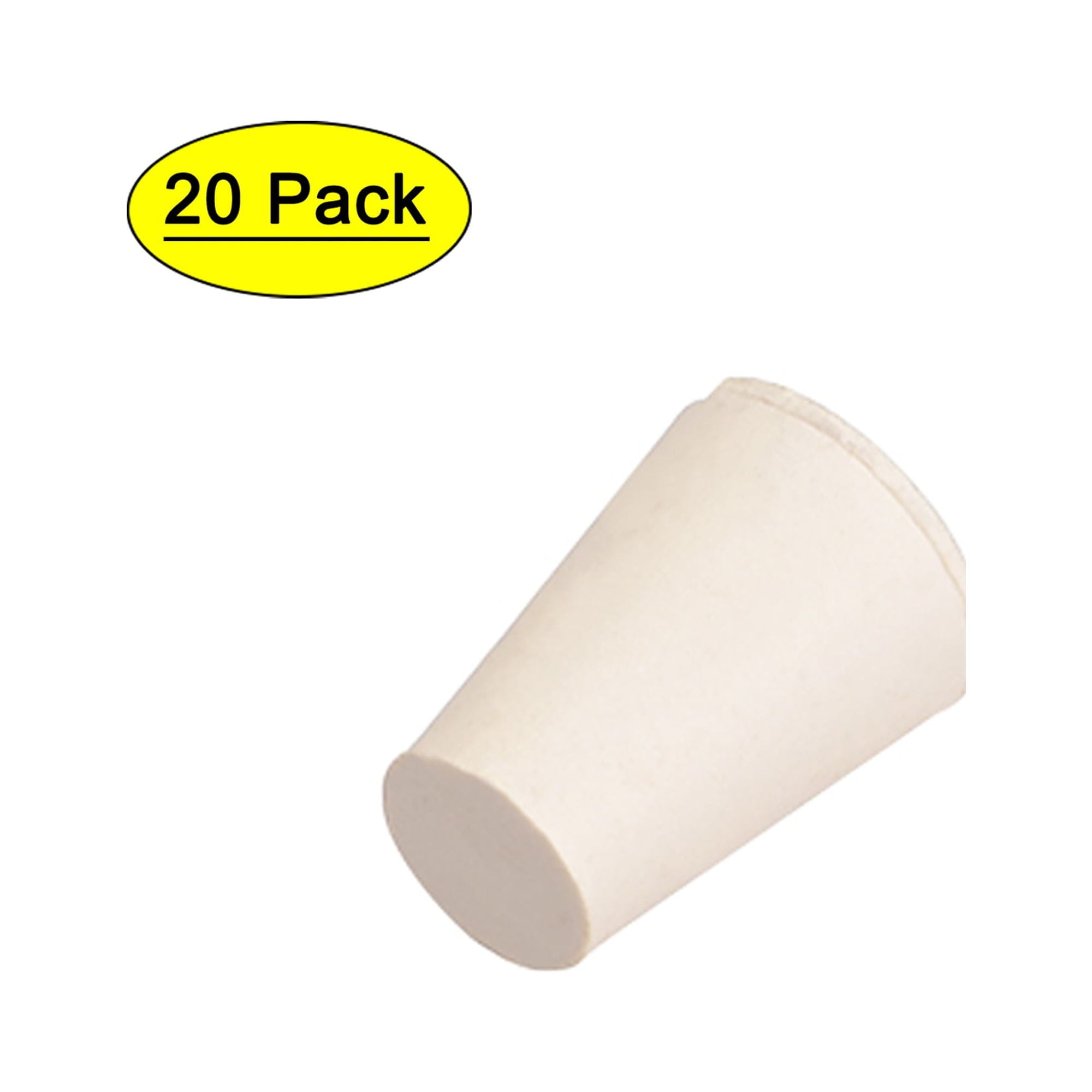 White Tapered Shaped Solid Rubber Stopper for Lab Tube Stopper Size 000 ...