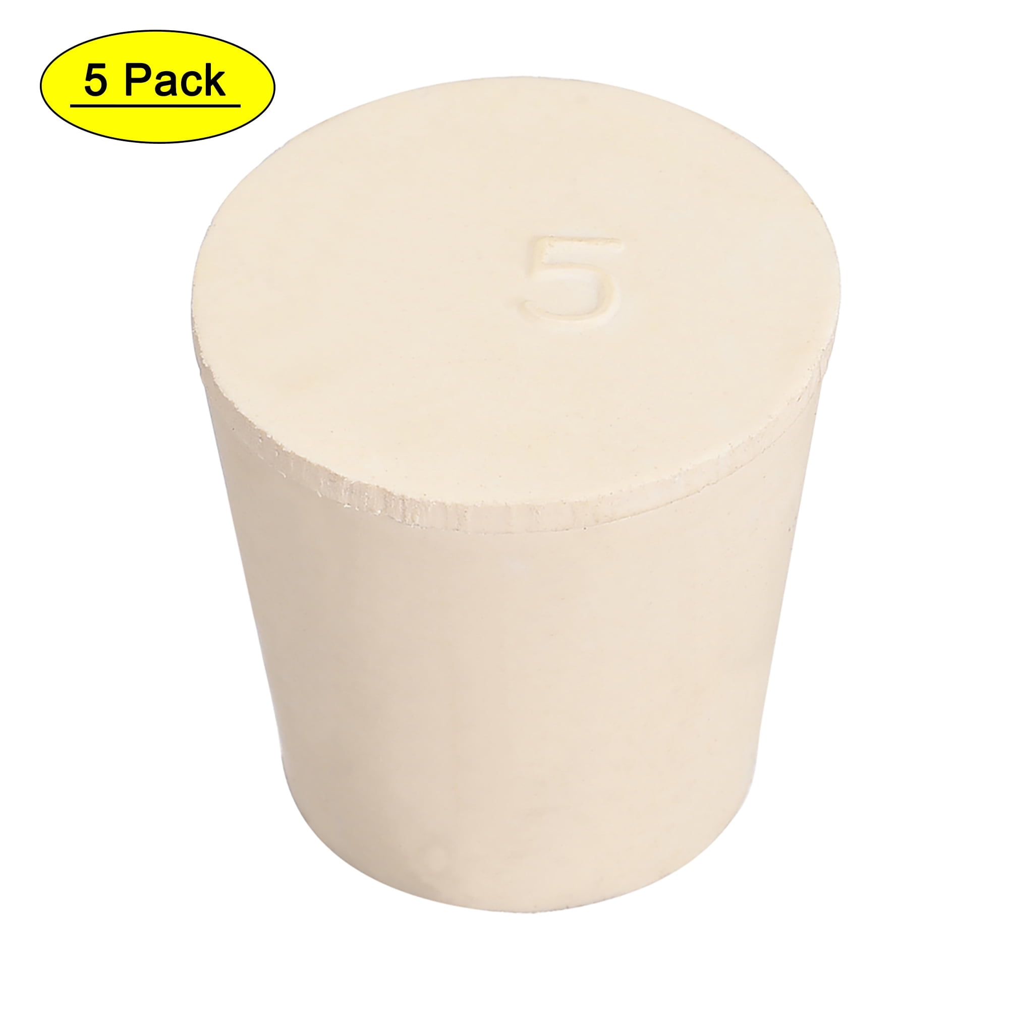 White Tapered Shaped Solid Rubber Stopper for Lab Tube Stopper Size 5 ...