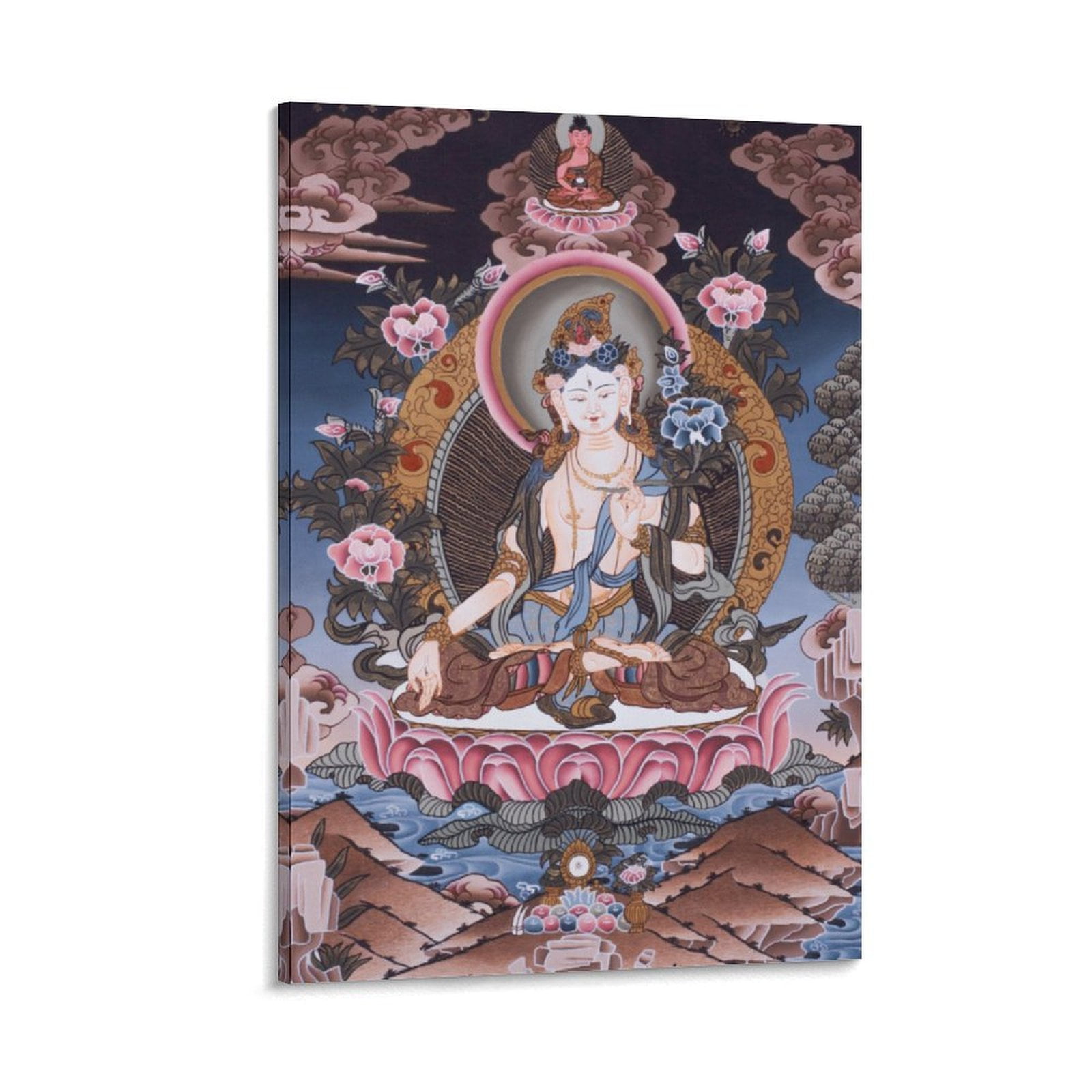 White-Tara Mother Goddess Tibetan Thangka Art Posters Wall Art Painting ...
