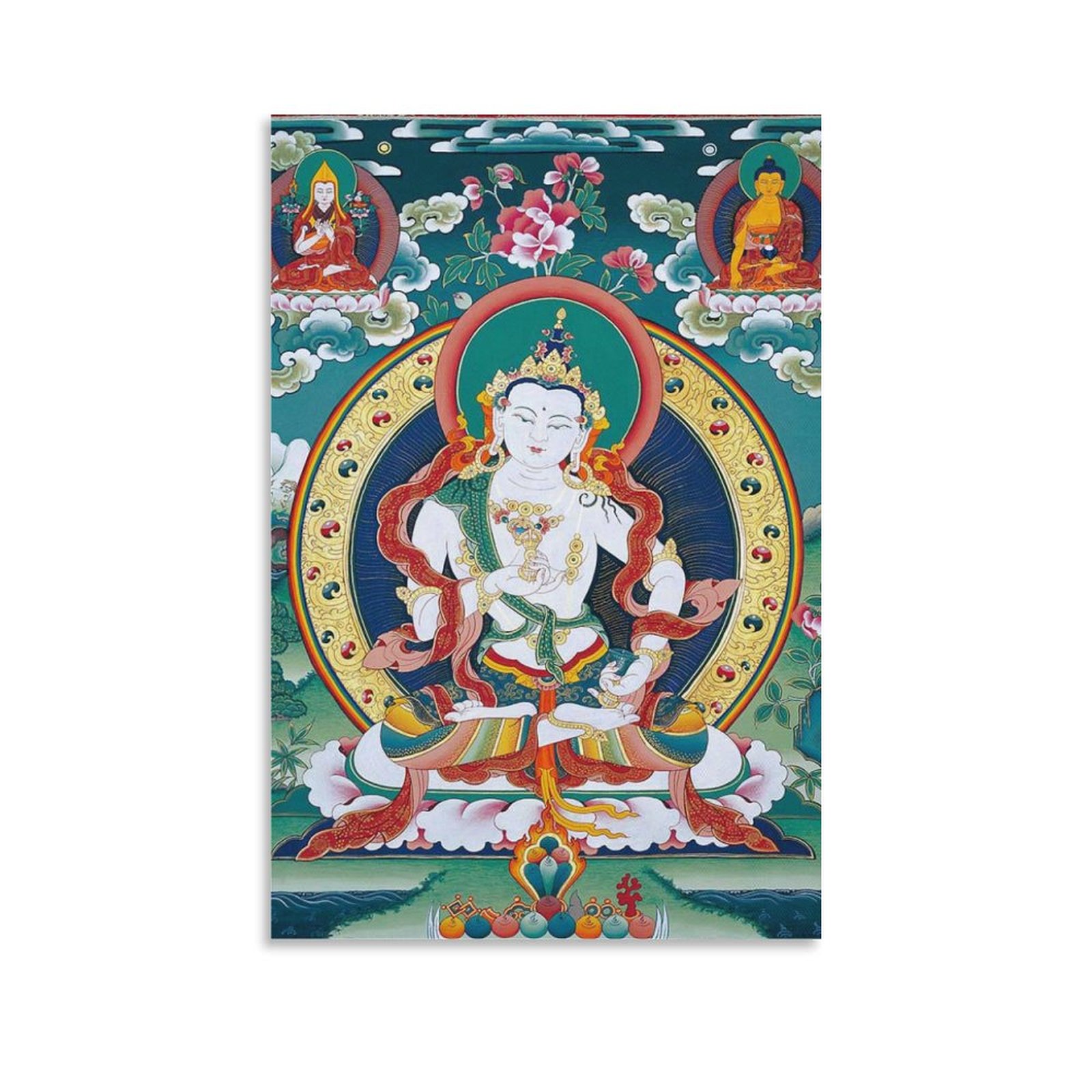 White Tara Tibetan Thangka Painting Poster (12) Art Poster Canvas ...