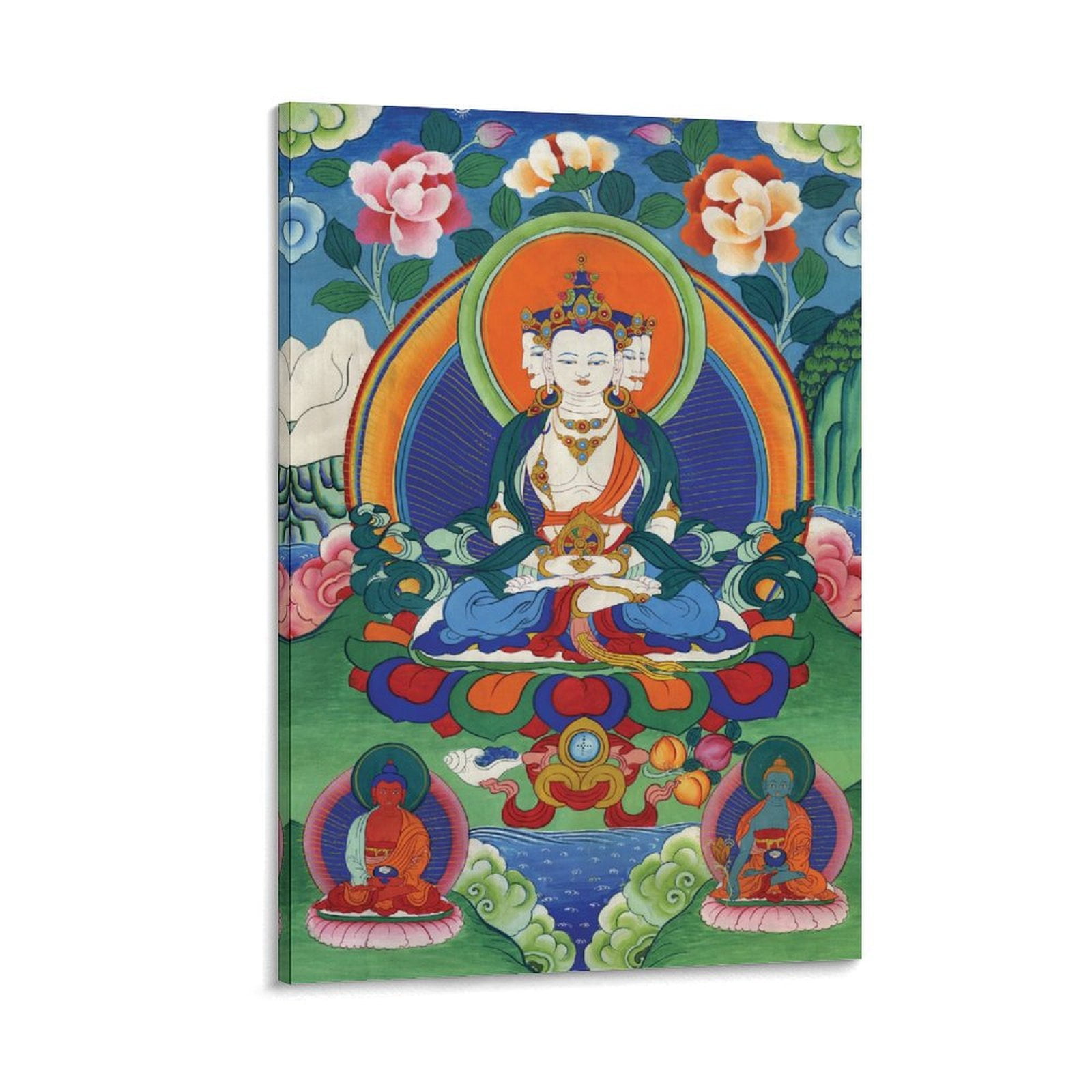 White Tara Tibetan Thangka Painting Poster (6) Artworks Canvas Poster ...