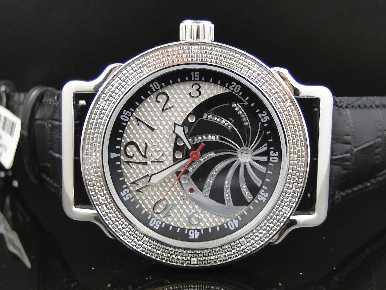 White Techno Com KC Black White Face Diamond Watch - Walmart Business ...