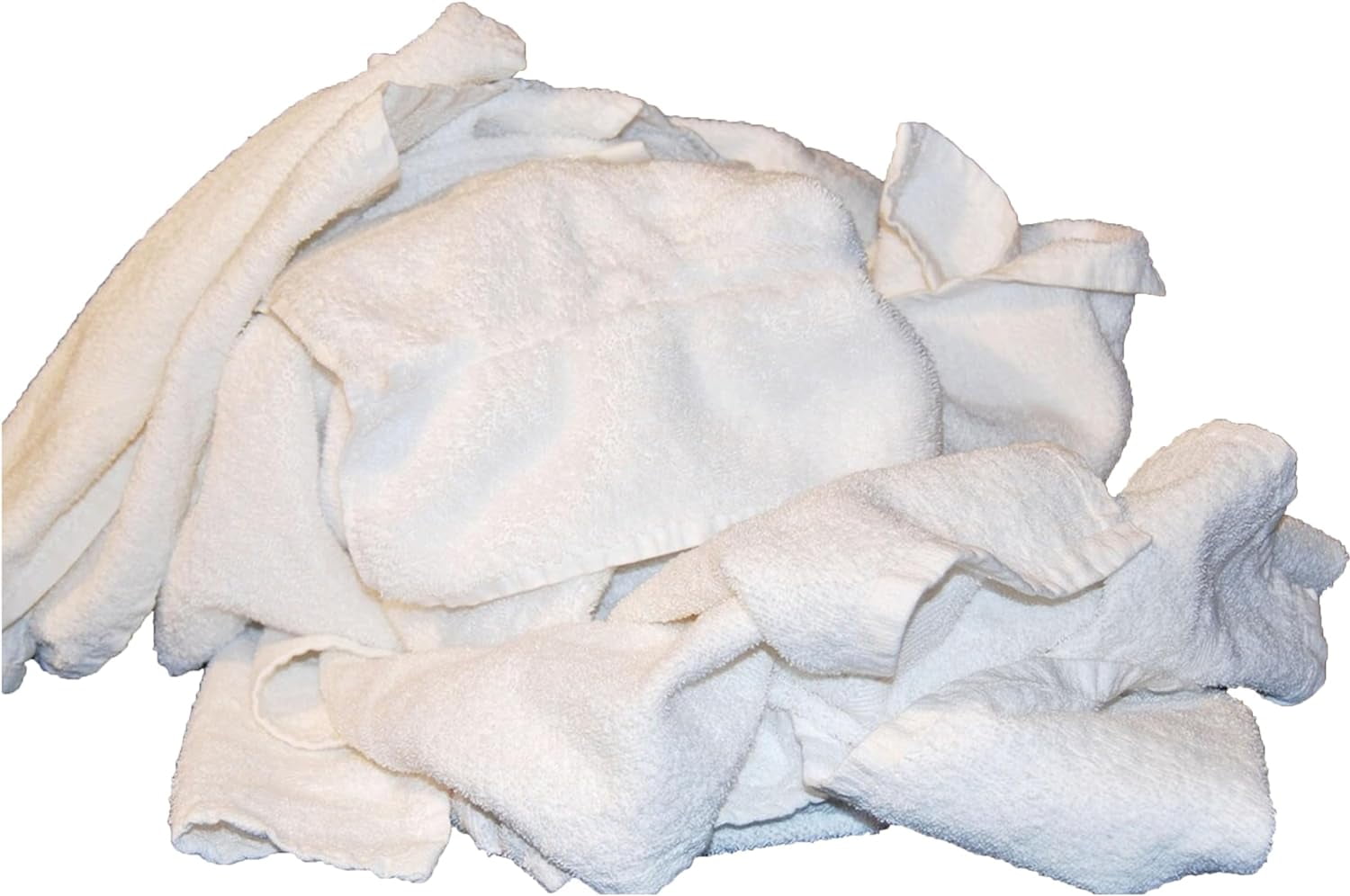 White Terry Cloth Cleaning/Shop Rags - Plumbers Rags- 25 Lb. Box 100% ...
