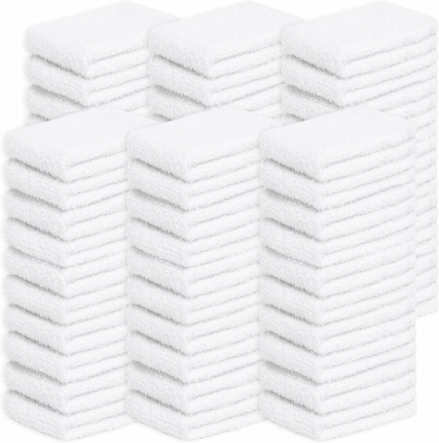 White Terry Cloth Rags (60 Pack Bulk) Commercial Grade 13x13 Lint Free ...