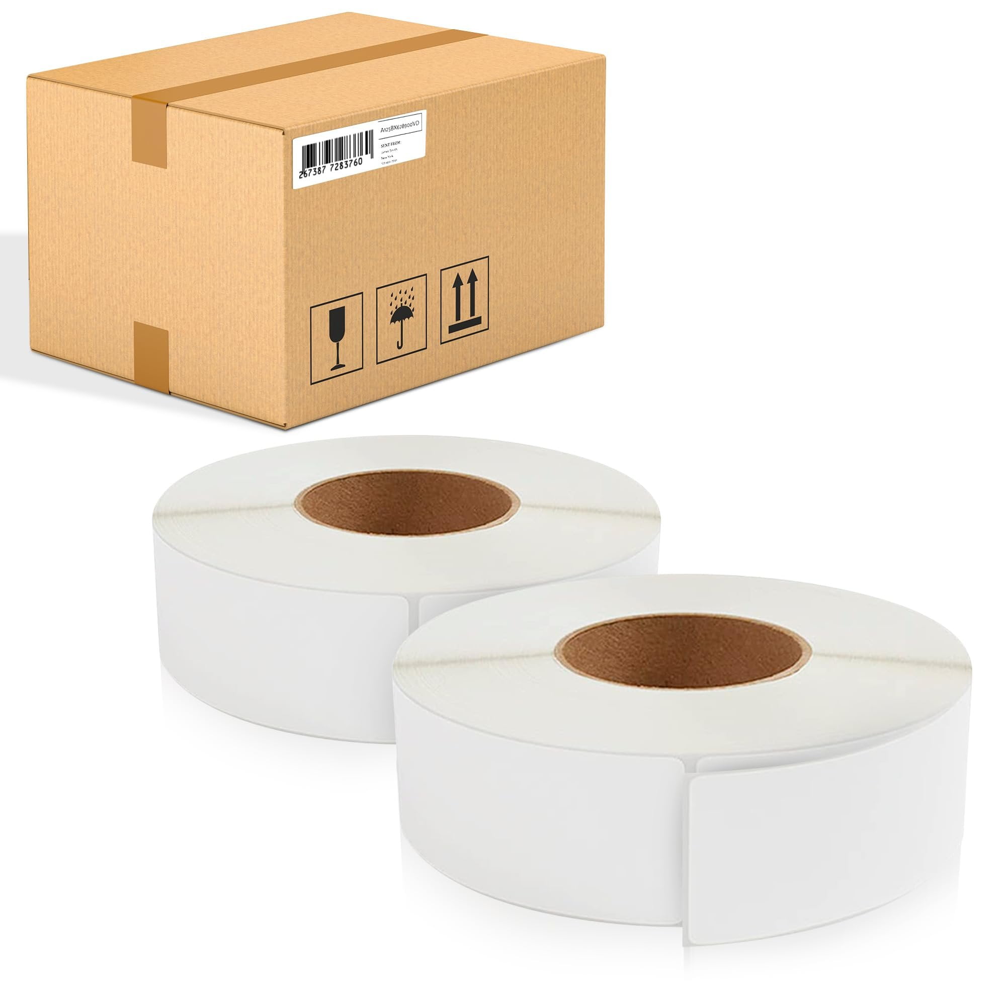 White Thermal Transfer Labels, 2 x 6 Inch. Pack of 8000 Self-Adhesive ...