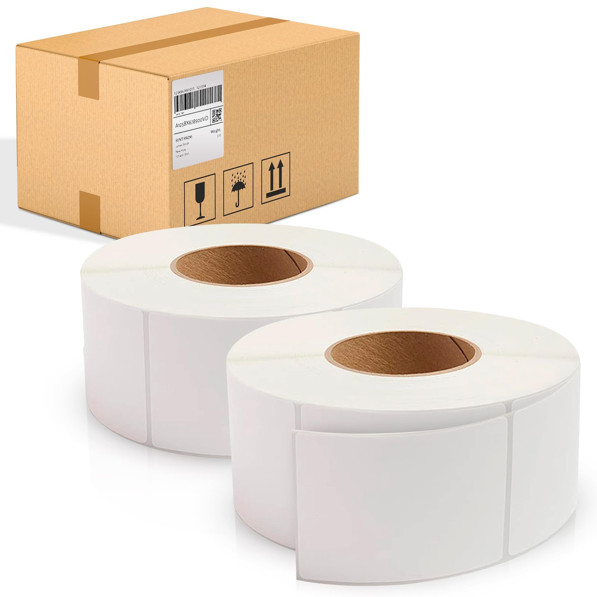 White Thermal Transfer Labels, 3 x 4 Inch. Pack of 5900 Self-Adhesive ...