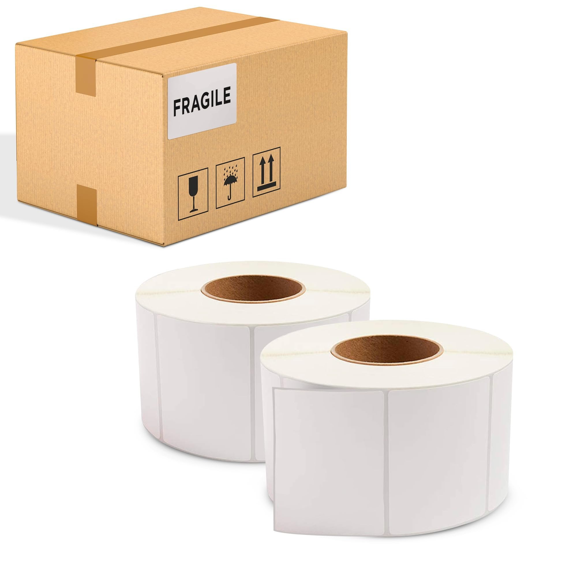 White Thermal Transfer Labels, 4 x 3 Inch. Pack of 7800 Self-Adhesive ...