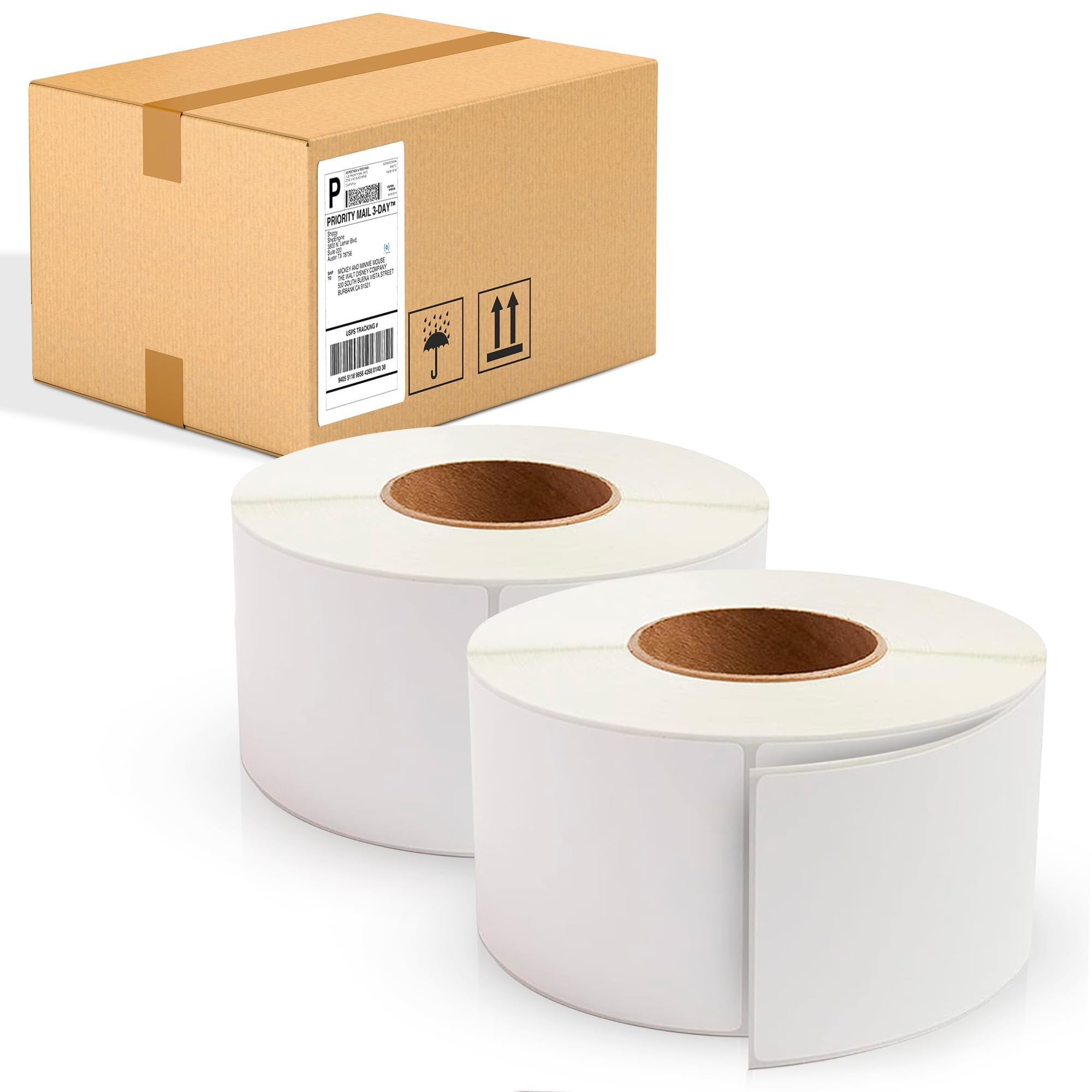 White Thermal Transfer Labels, 4 x 8 Inch. Pack of 3000 Self-Adhesive ...