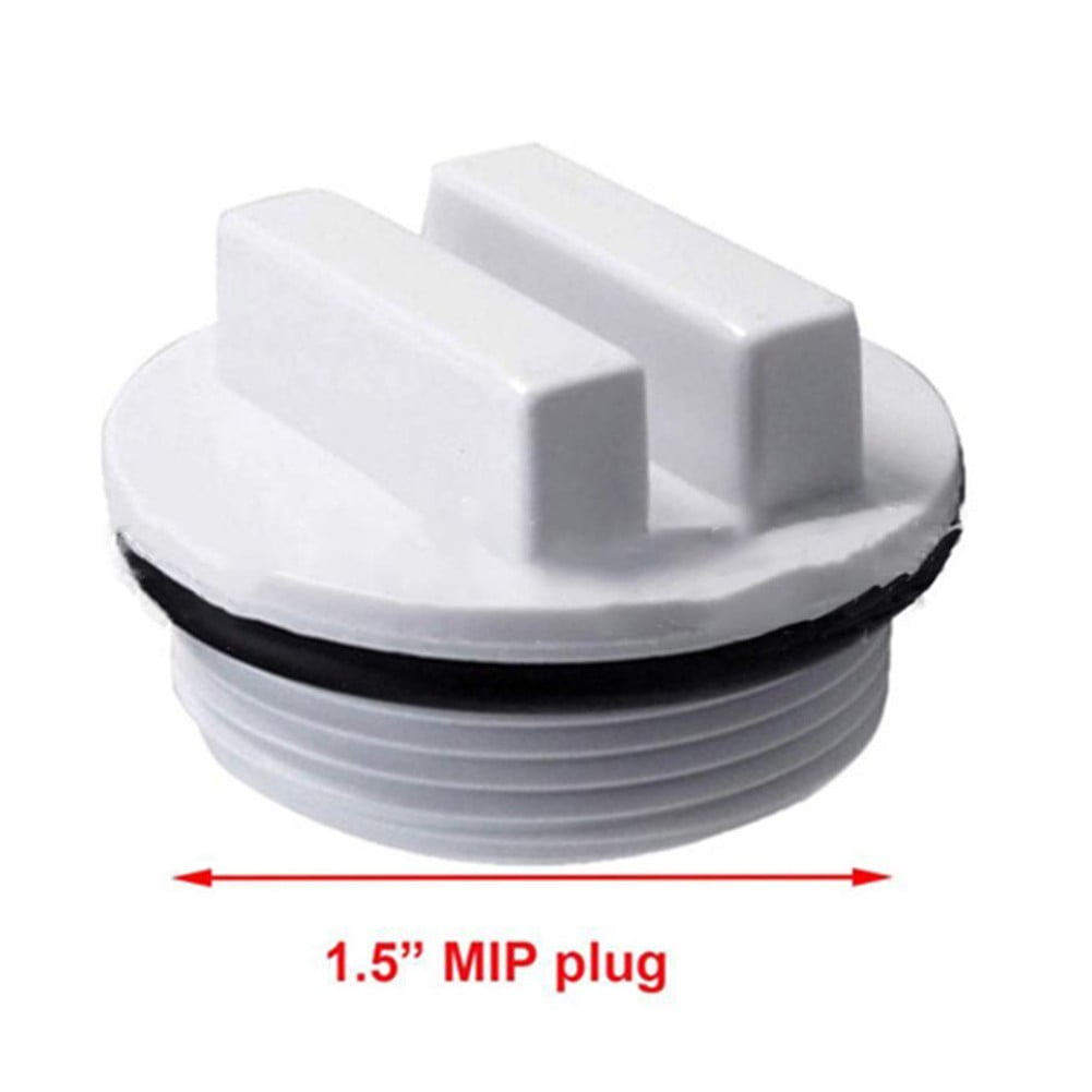 White Threaded Pool Return Line Plug 1.5Inch Filter Drain Cap Plug With ...
