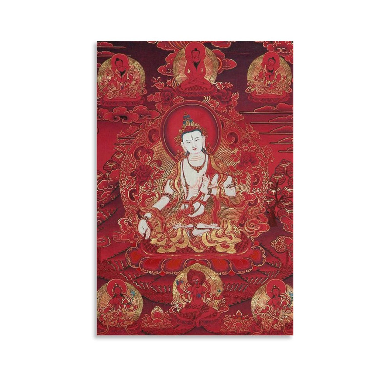 White Tibetan Thangka Mother Goddess Poster Picture Print Canvas Poster ...