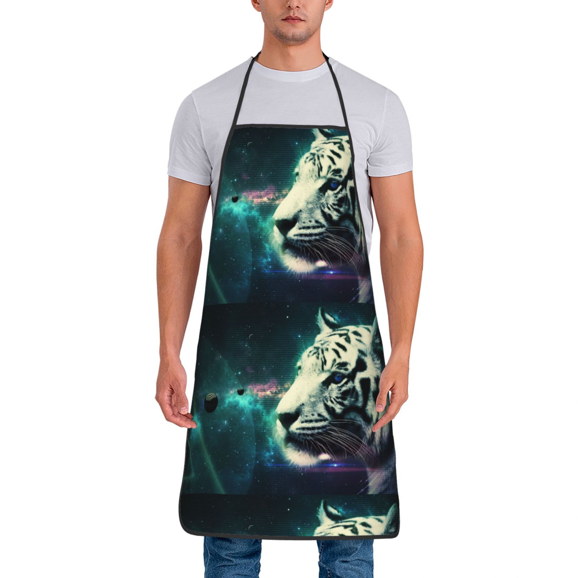 White Tiger Aprons for Women Men Waterproof Apron Kitchen Chef Cooking ...