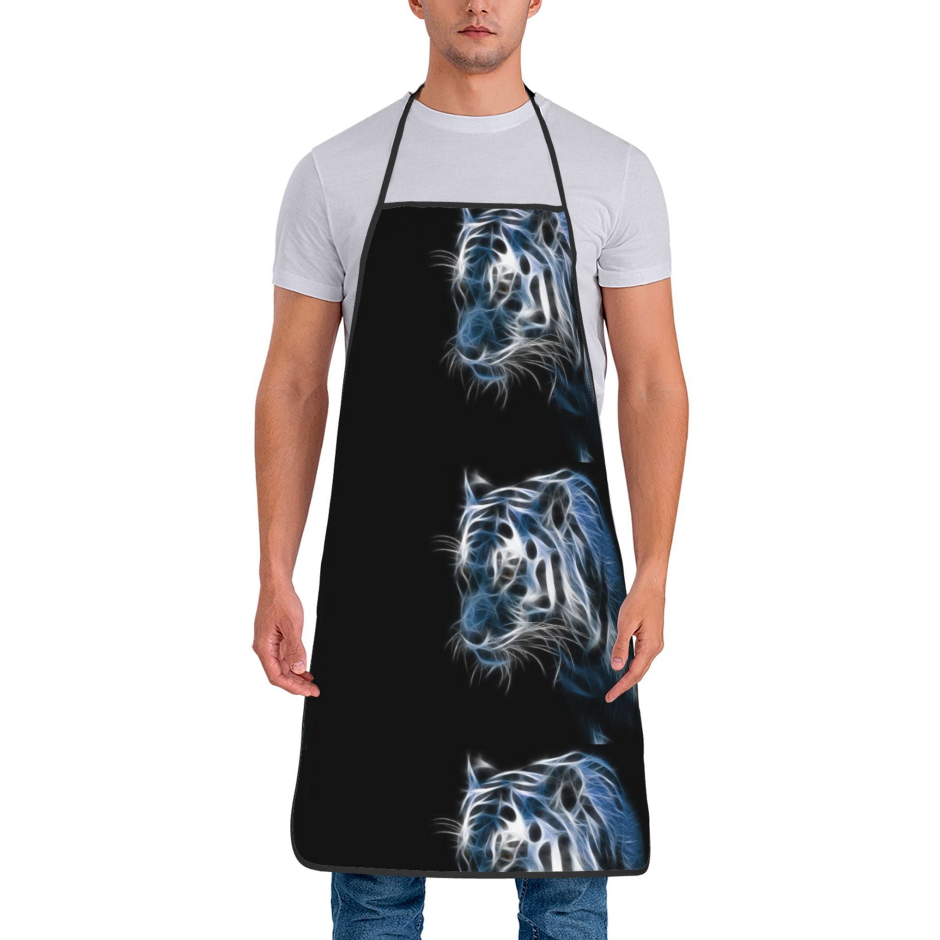 White Tiger Aprons for Women Men Waterproof Apron Kitchen Chef Cooking ...