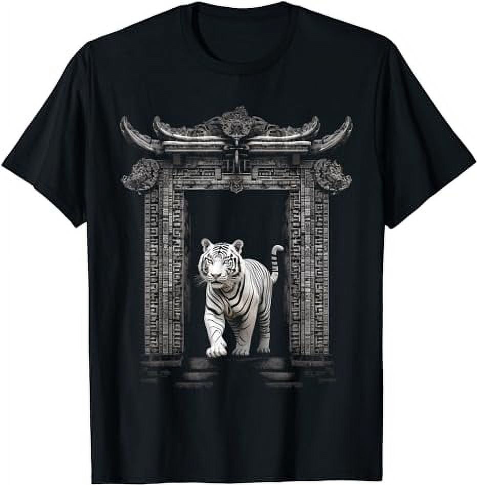White Tiger Architecture - Animal Art Zoo Motif Tiger T-Shirt - Walmart.com