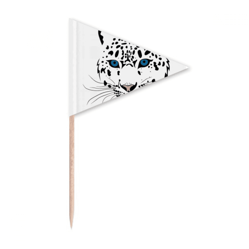 White Tiger Head Animal Art Deco Fashion Toothpick Triangle Cupcake ...