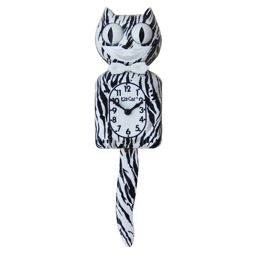 White Tiger Kit Cat Clock 15.5" Full Size Kit-Cat Klock with Moving ...