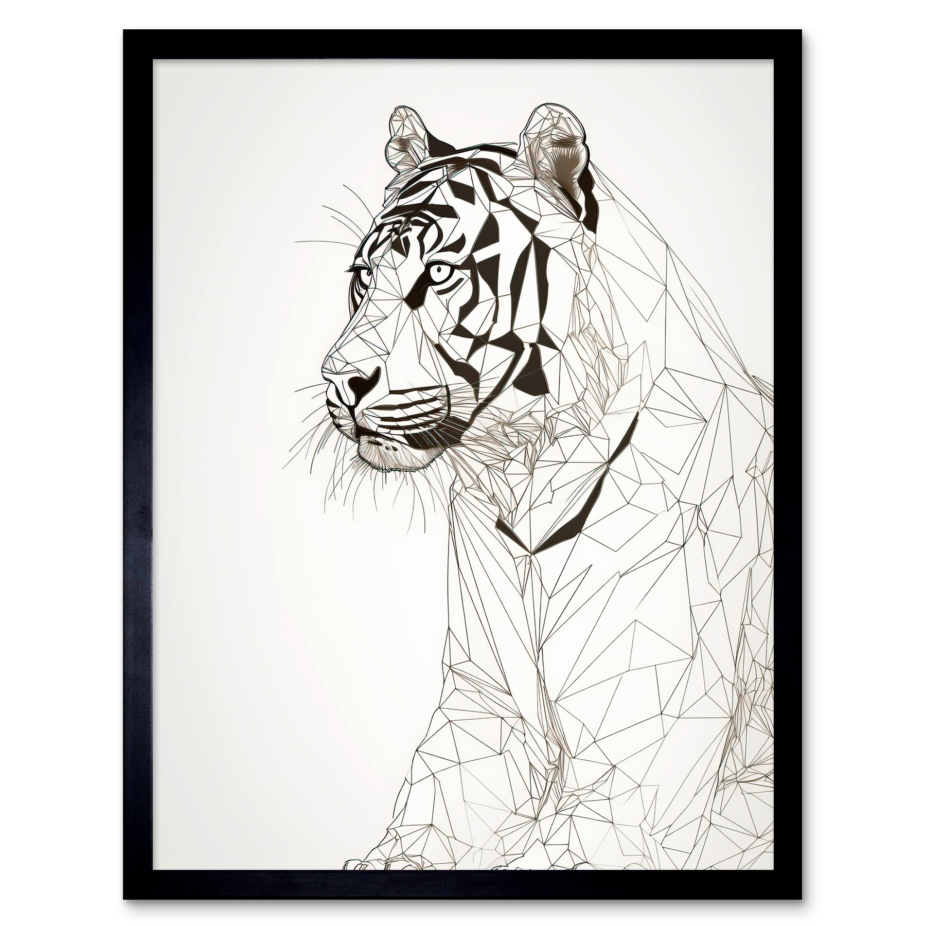 Customer reviews for White Tiger Line Drawing Polygon Stripes Pattern ...