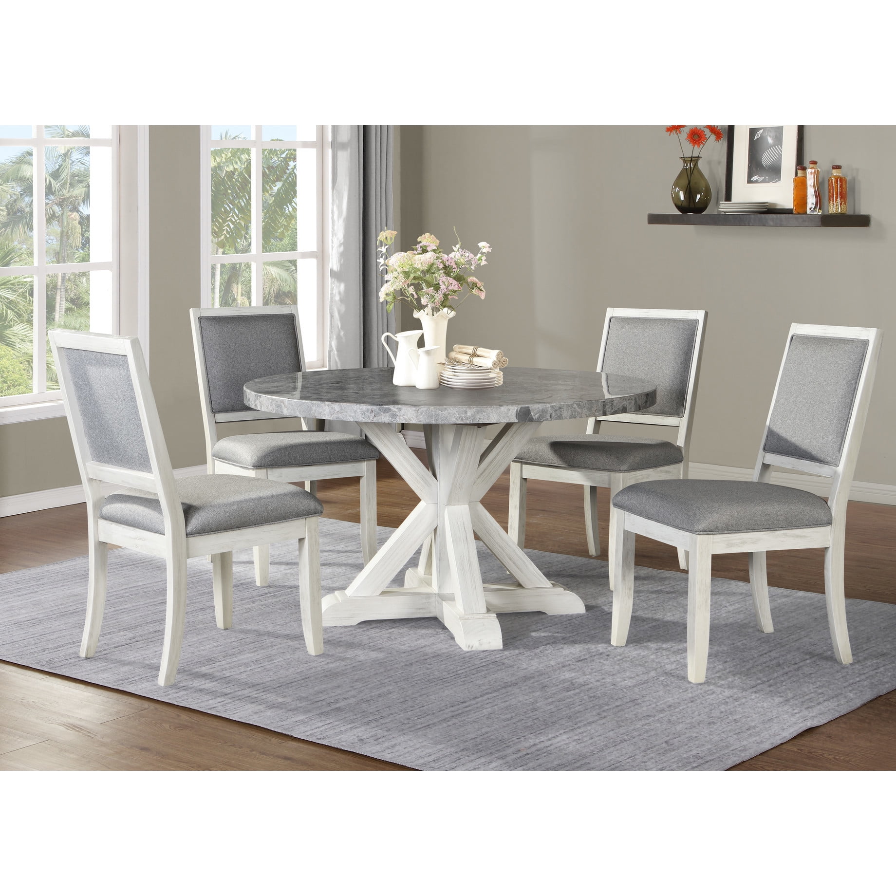 White Timber - Beam Trestle Base - Dining Set - Farmhouse Scenes - Long ...