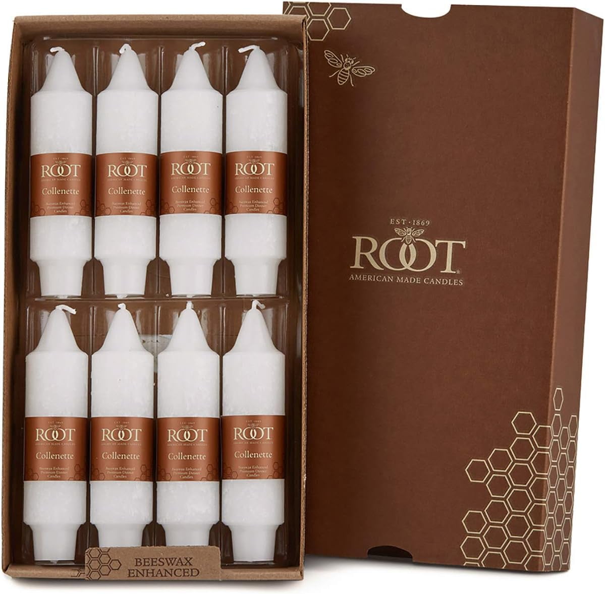 White Timberline Collenette 5-Inch Dinner Candles, 8-Count, Unscented ...