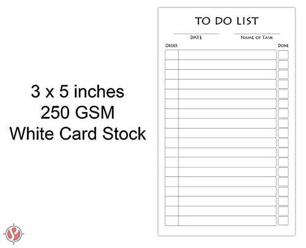 White To-Do List Vertical Index Note Cards, Organize Planner for ...