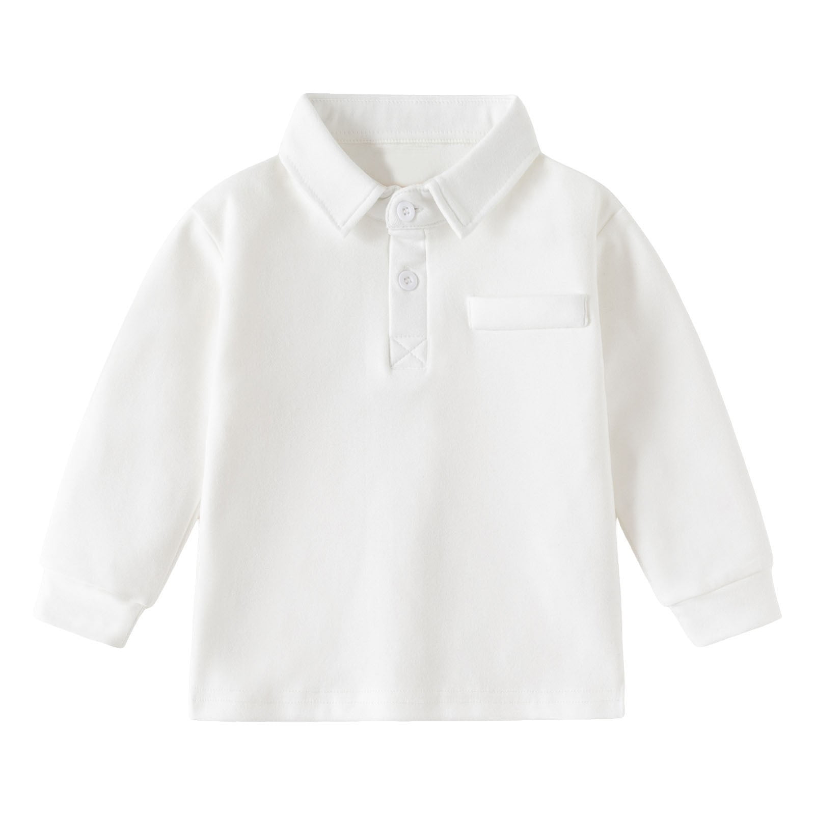 White Toddler Shirt Boys Clothes 3T Polo School Uniform Shirt with Long ...