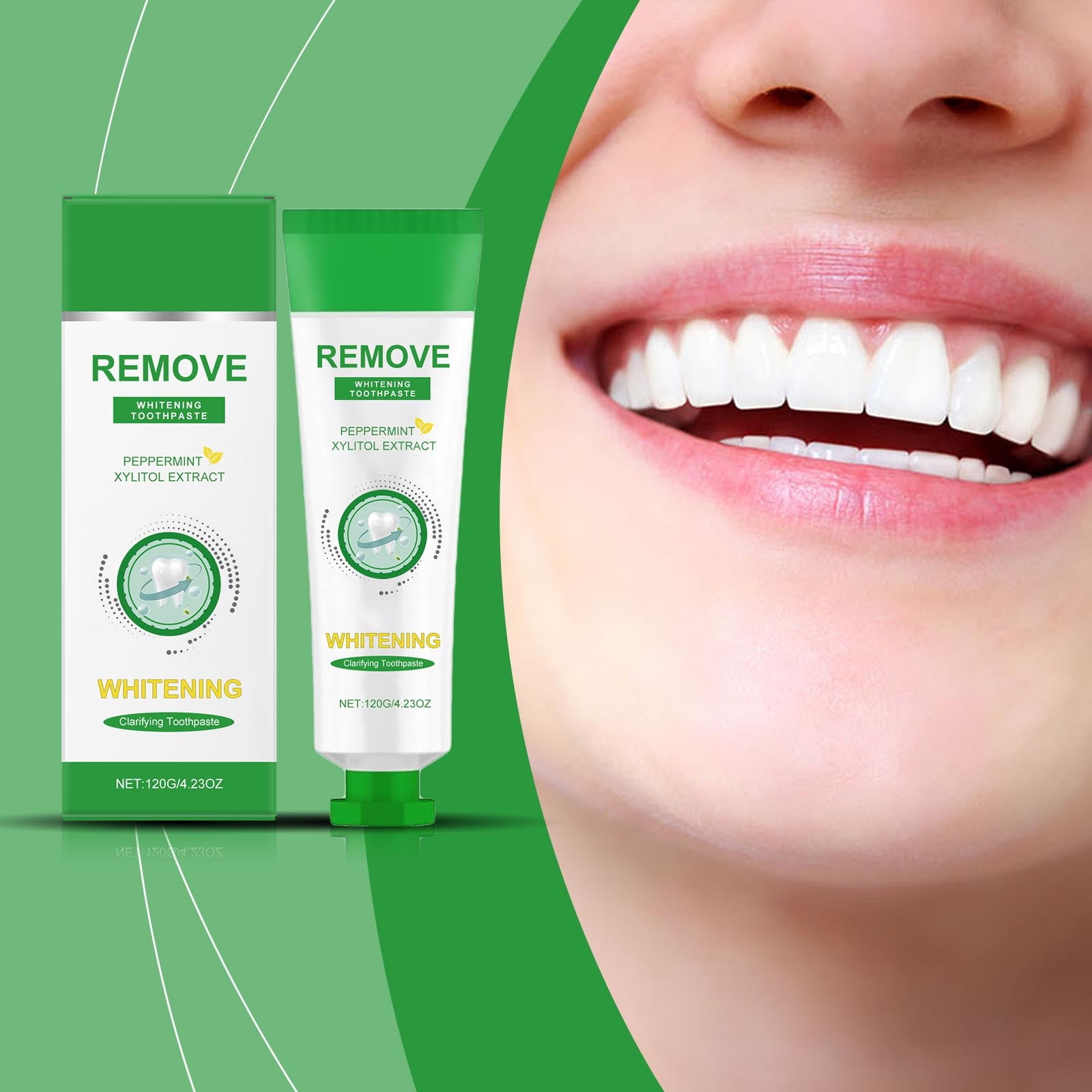 White Toothpaste for Gum Protection and Tooth Stain Removal, Refreshes ...