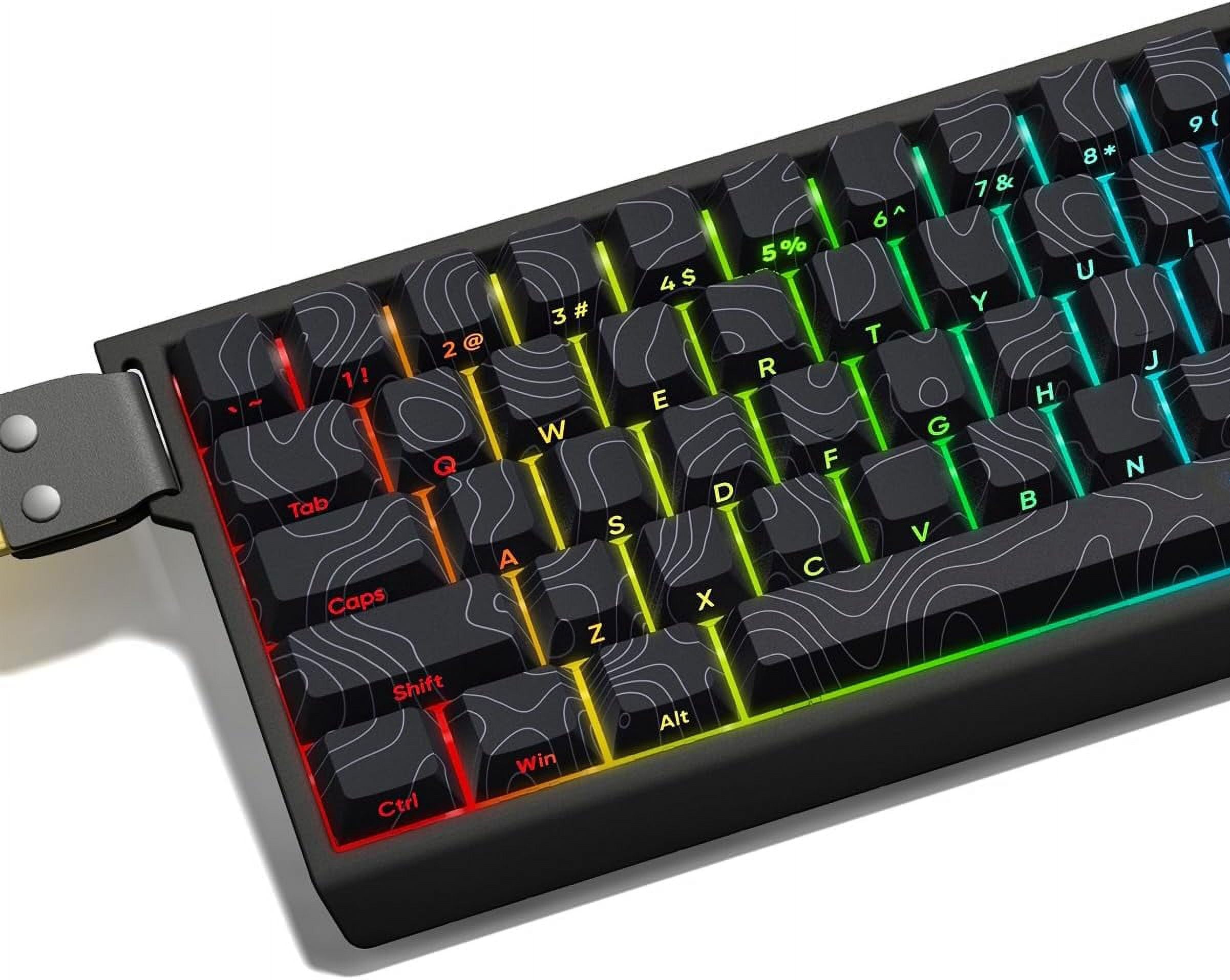 White Topograph Shine Through Key Cap Set, PBT Side Print keycap,Cherry ...