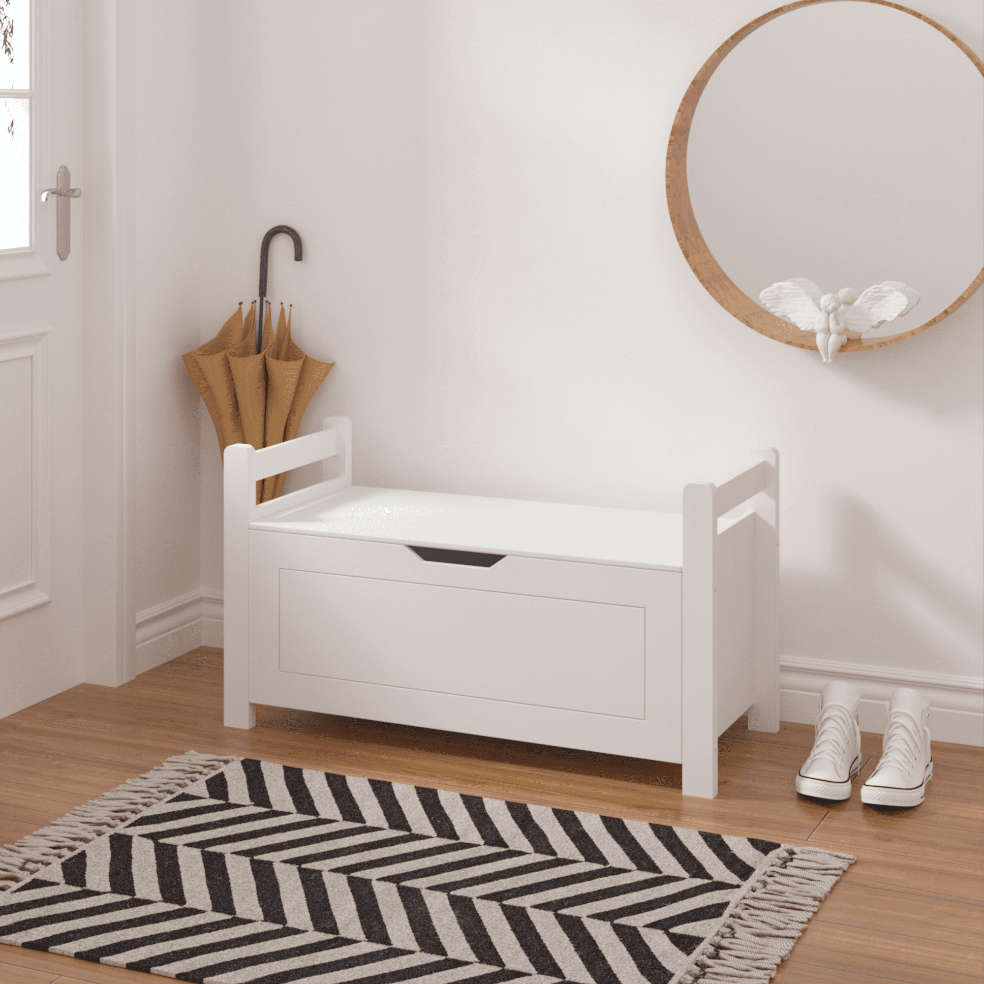 White Toy Chest with Bookshelf - Large Kids Toy Box Organizer for ...