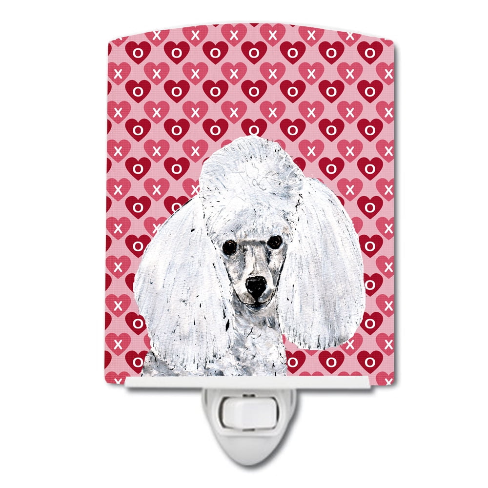 White Toy Poodle Hearts and Love Ceramic Night Light - Walmart.com
