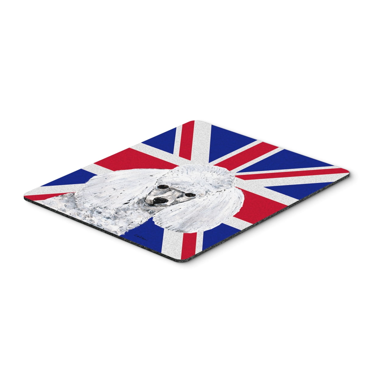 "White Toy Poodle with English Union Jack British Flag Mouse Pad Hot ...
