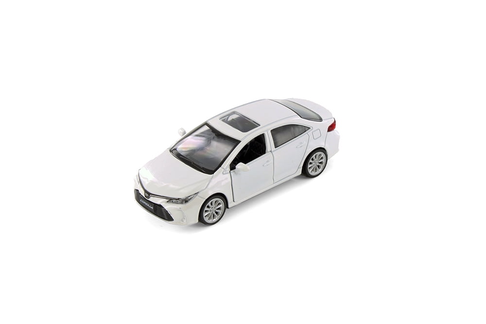 White Toyota Corolla Diecast Toy with Pullback Action 1/43 Scale 4.25 ...