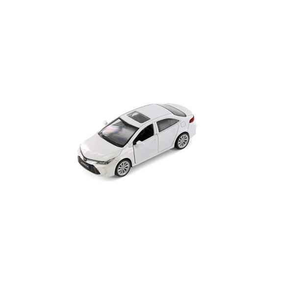 White Toyota Corolla Diecast Toy with Pullback Action 1/43 Scale 4.25 ...
