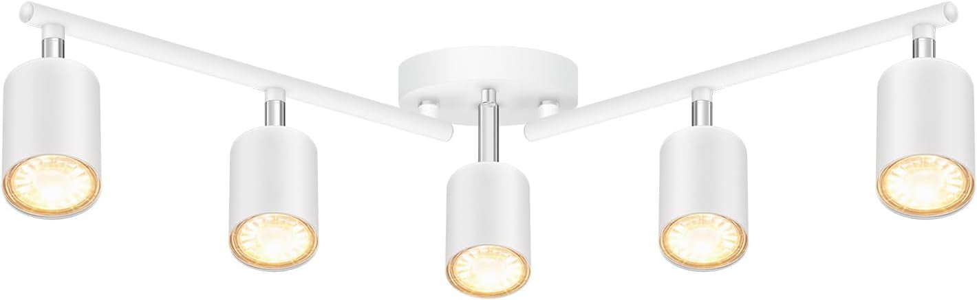 White Track Lighting Kit Kitchen, 5 Light Track Light Fixtures Ceiling ...