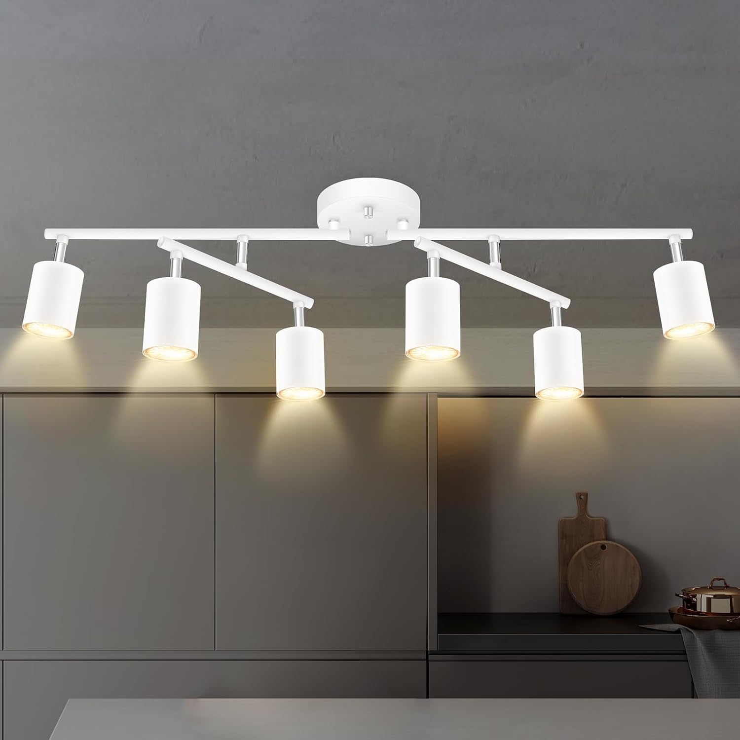 White Track Lighting Kitchen, 6 Light Track Lighting Fixtures Ceiling ...