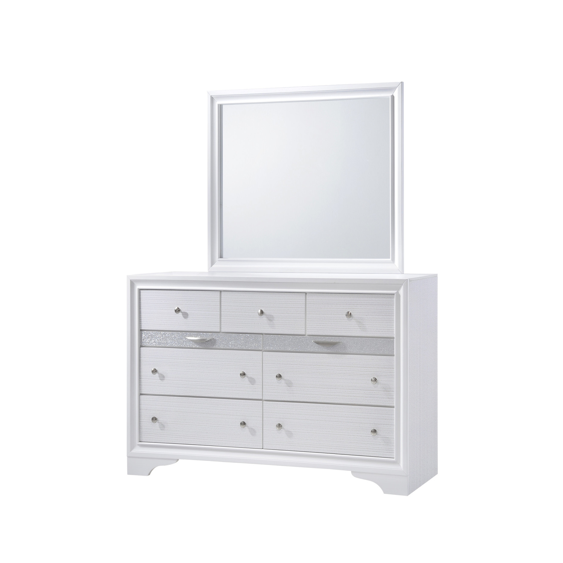 White Traditional 7 - Drawer Wood Bedroom Storage | Ball Bearing Glides ...