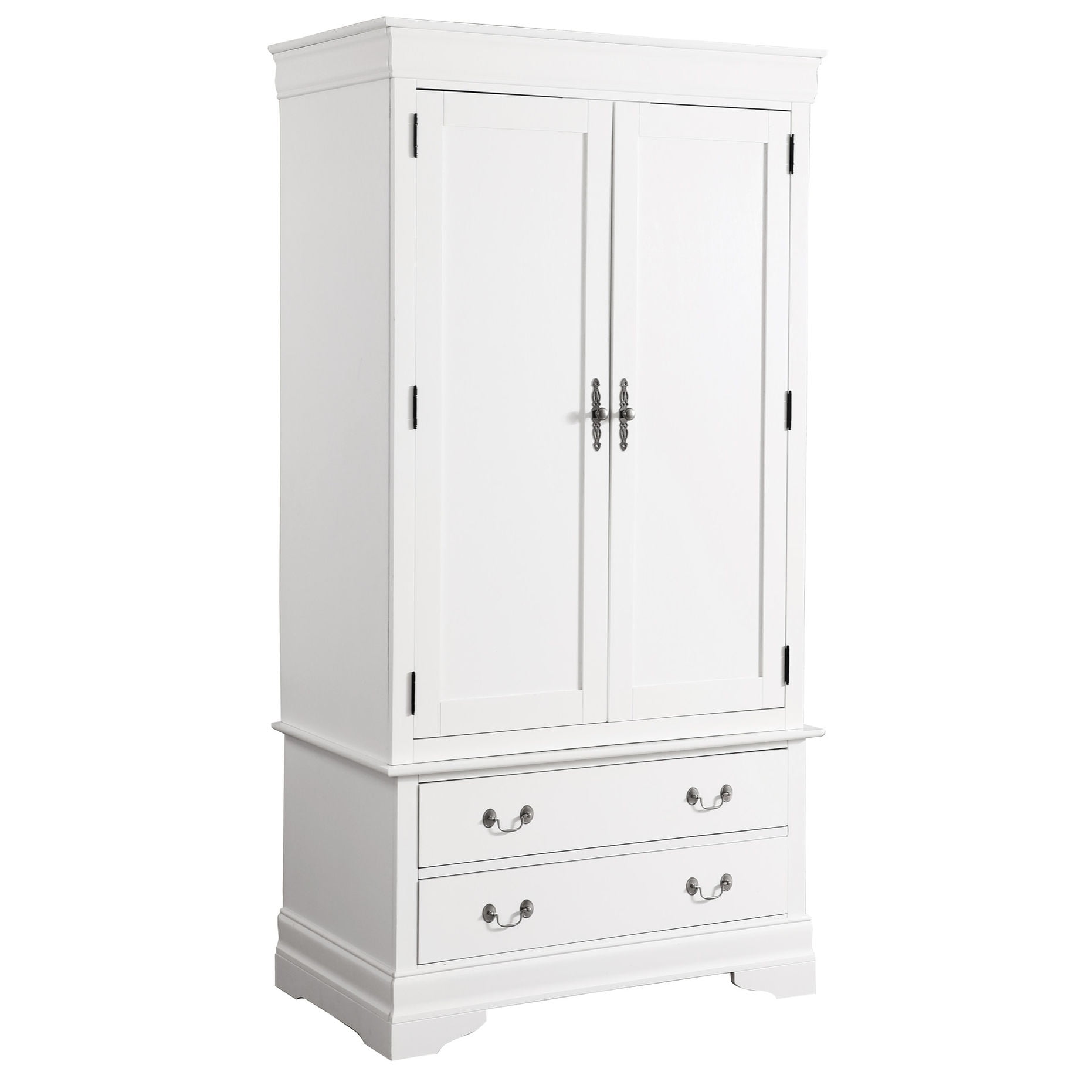 White Traditional Armoire with Dovetail Drawers+Easy Setup”-“Bedroom ...