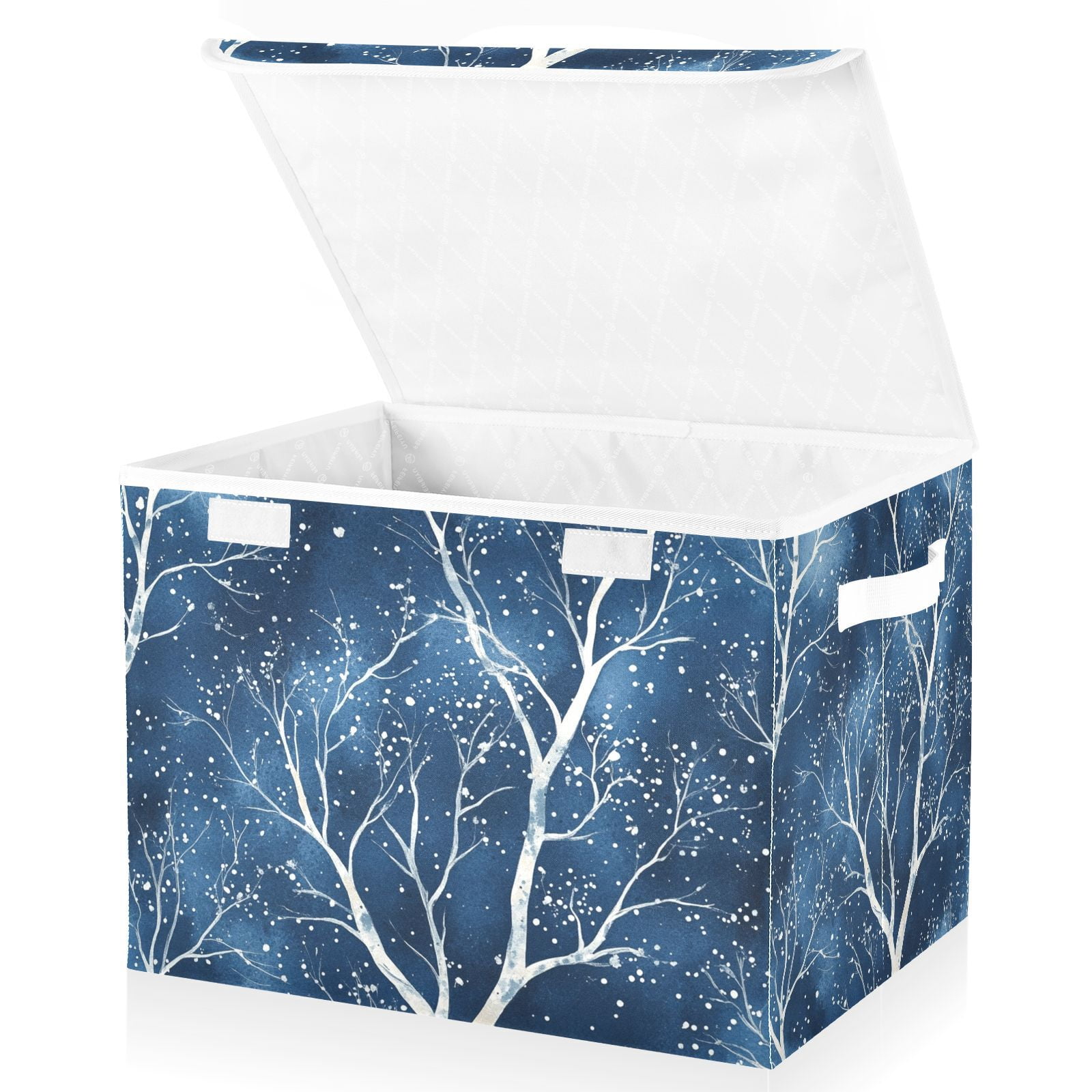 White Trees Winter Storage Basket for Shelves Foldable Container ...