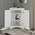 White Triangle Bathroom Storage Cabinet with Adjustable Shelves ...