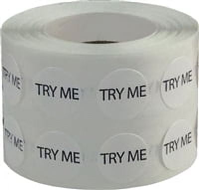 White Try Me Stickers, 1/2 Inch Round, 1000 Labels on a Roll - Walmart.com